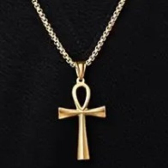 Accessories | Titanium Steel Ankh Cross Cross Of Life Goldtone Pendant ...